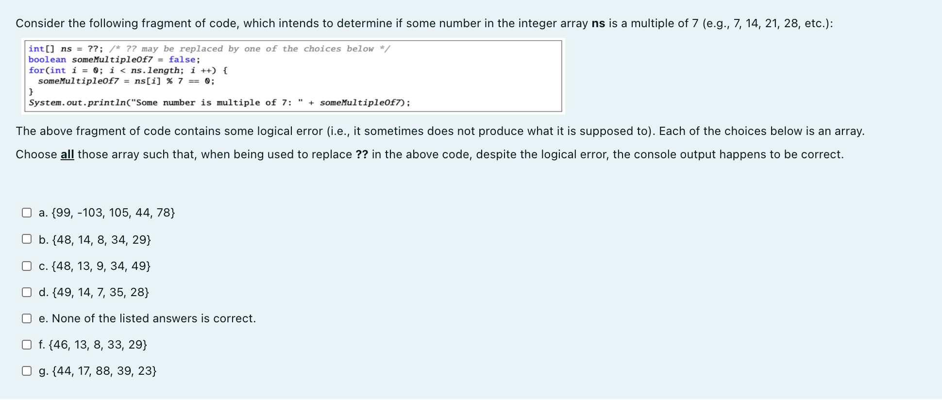 Solved Consider the following fragment of code, which | Chegg.com