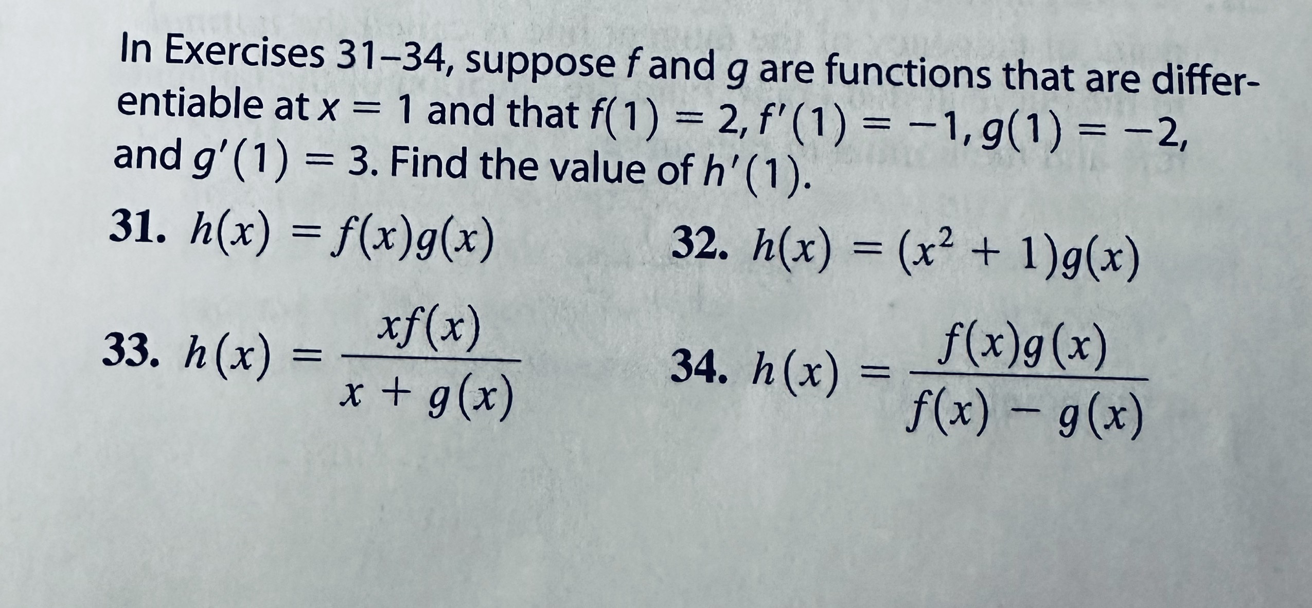 Solved In Exercises 31-34, ﻿suppose f ﻿and g ﻿are functions | Chegg.com