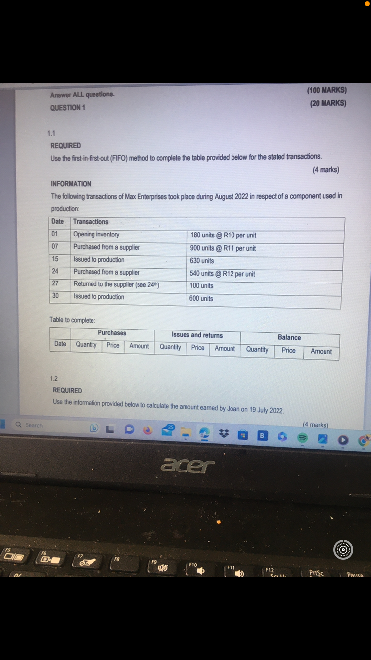 Solved 1.1 REQUIRED Use the first-in-first-out (FIFO) method | Chegg.com