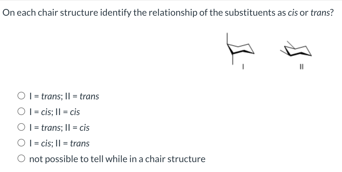Solved On each chair structure identify the relationship of | Chegg.com