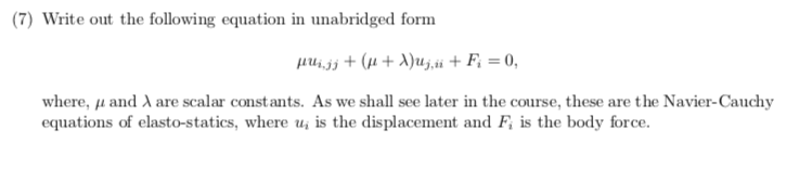 Solved (7) Write out the following equation in unabridged | Chegg.com