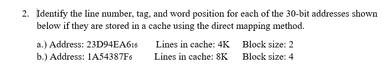 Solved 2. Identify the line number, tag, and word position | Chegg.com