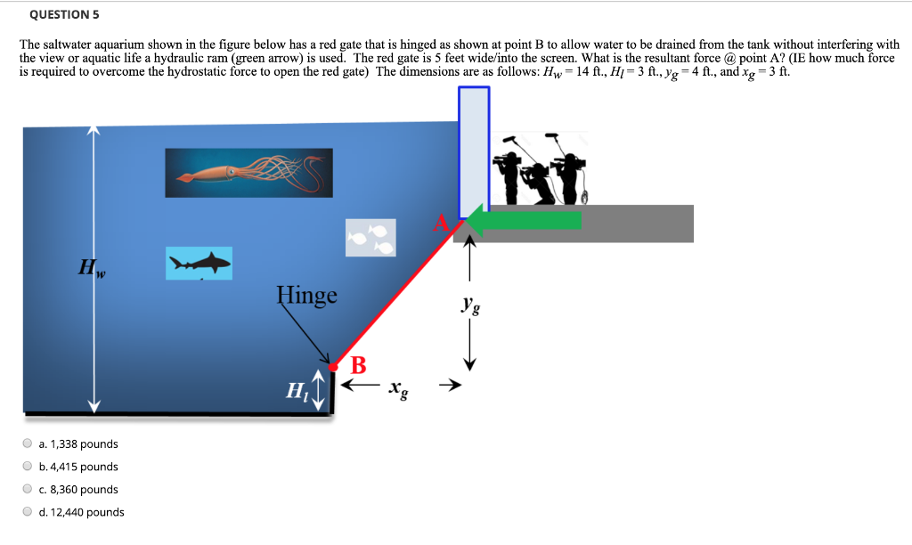 Solved Fluid Mechanics Question 5: The saltwater aquarium | Chegg.com
