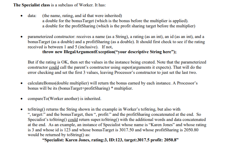 Solved For this Minilab, you will write an abstract class | Chegg.com