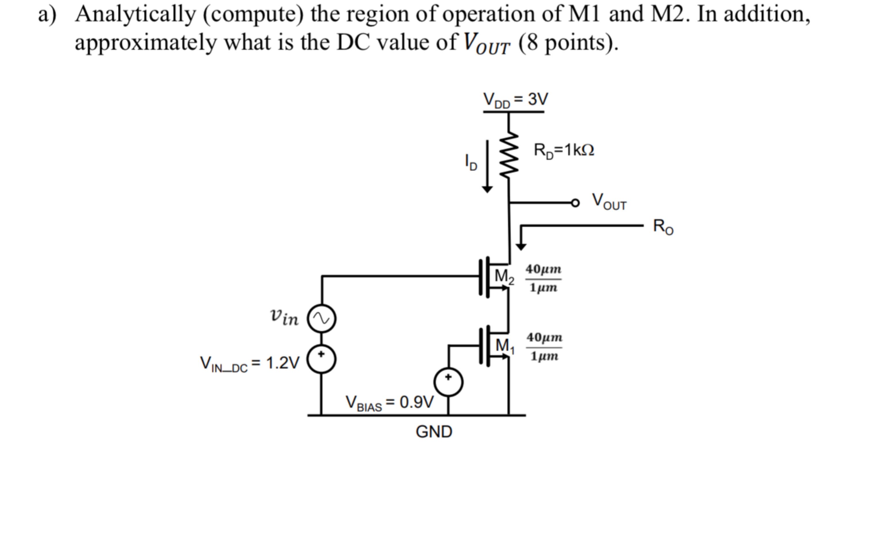 Solved a) ﻿Analytically (compute) ﻿the region of operation | Chegg.com