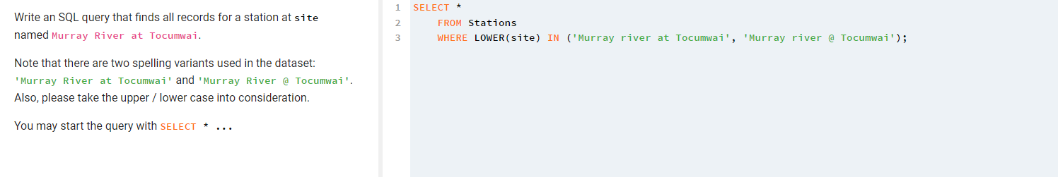 Solved Write an SQL query that finds all records for a | Chegg.com