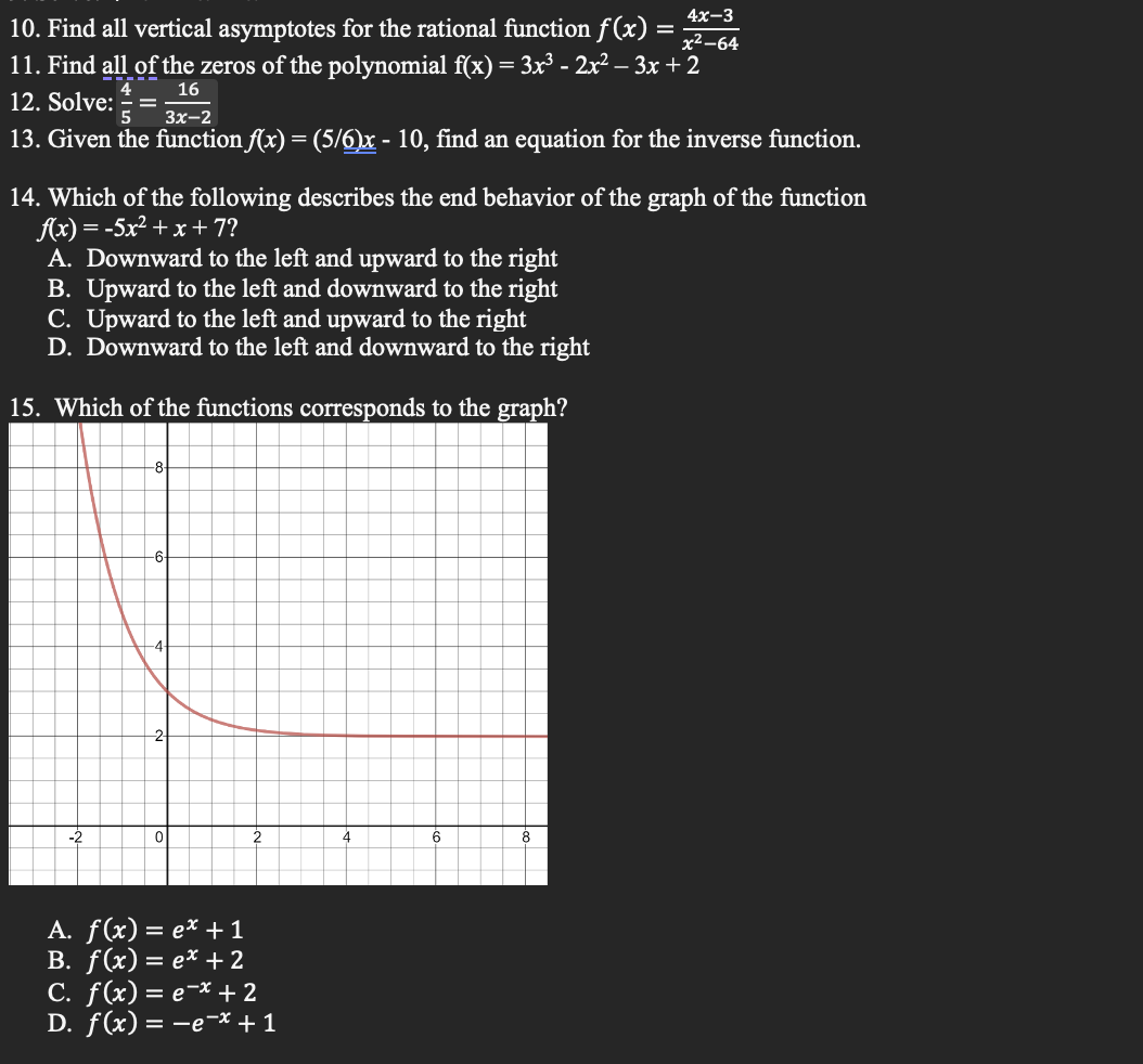 Solved 10. Find all vertical asymptotes for the rational | Chegg.com