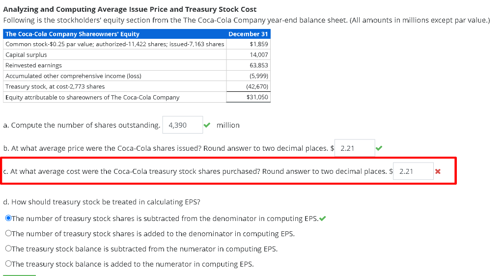 Solved Analyzing and Computing Average Issue Price and | Chegg.com