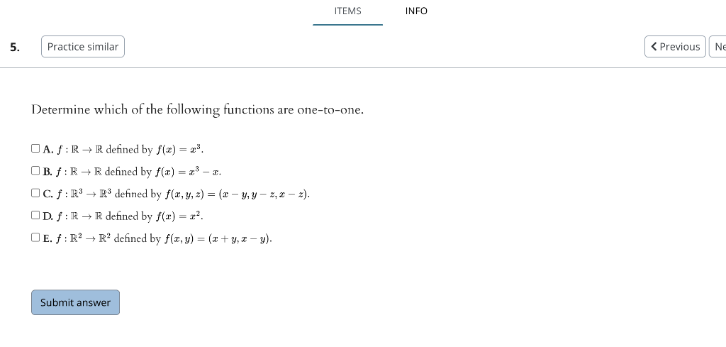 Solved Determine which of the following functions are | Chegg.com