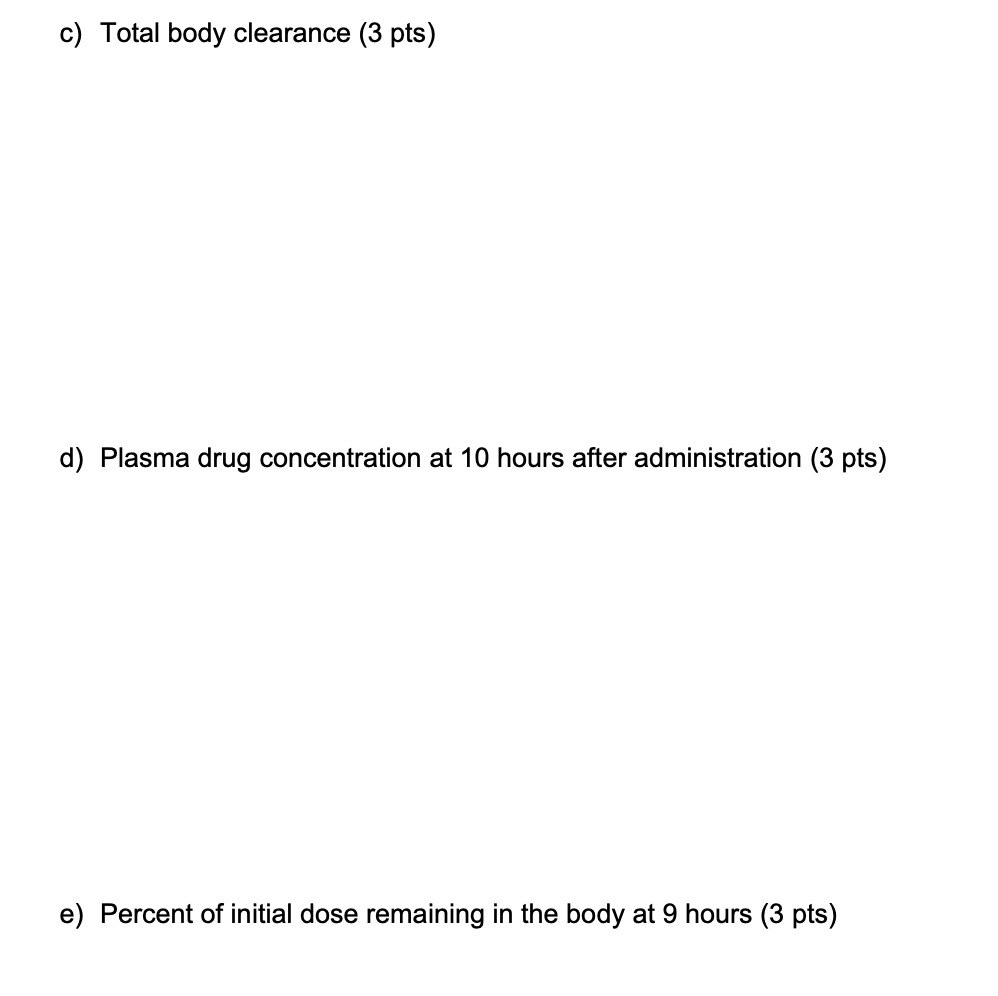 A 300 mg dose of drug X is given by intravenous (IV) | Chegg.com