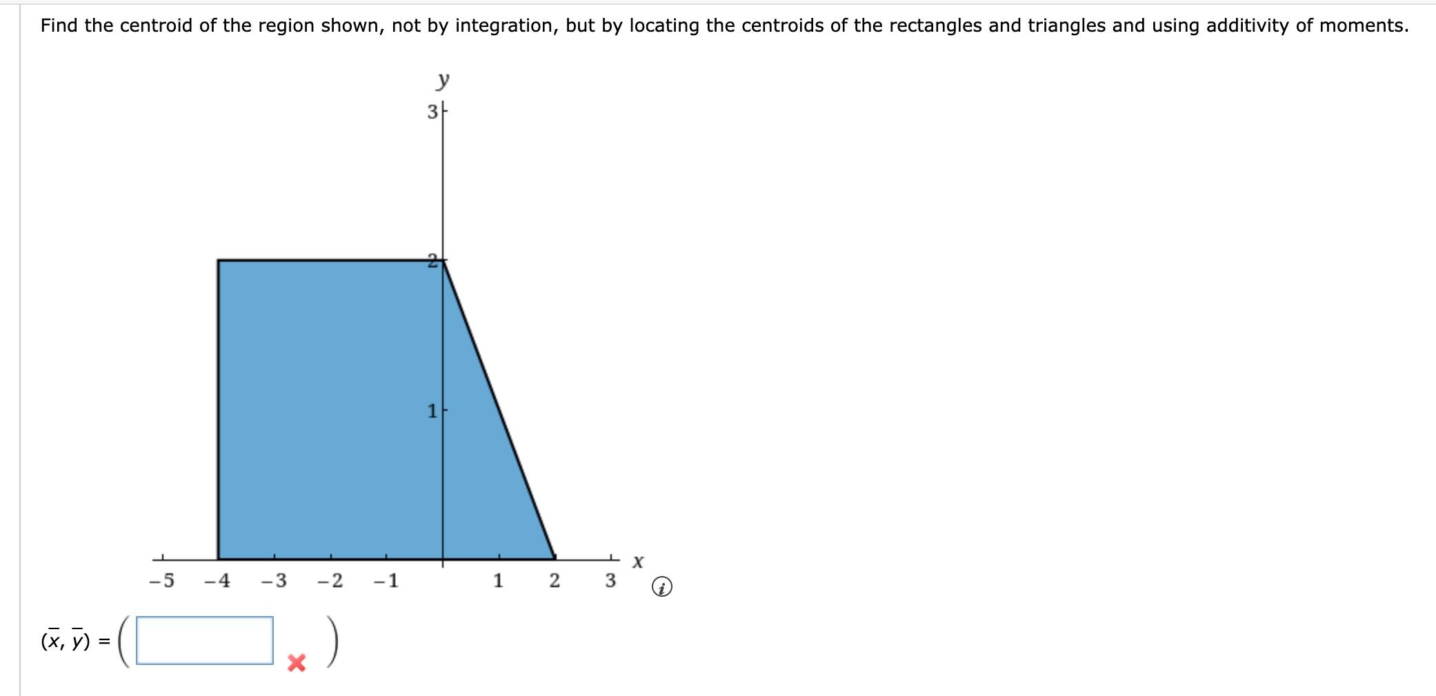 Solved Find the centroid of the region shown, not by | Chegg.com