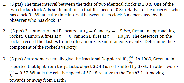 Solved 1. (5 pts) The time interval between the ticks of two | Chegg.com