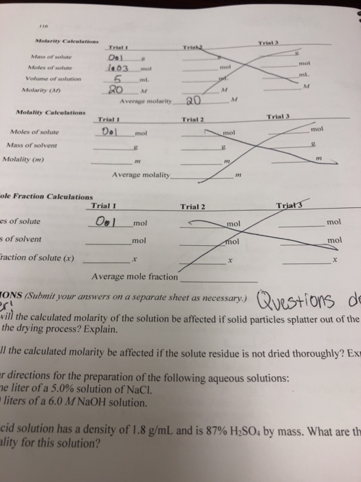 Solved How do I find the mass and moles of a solvent. I have | Chegg.com