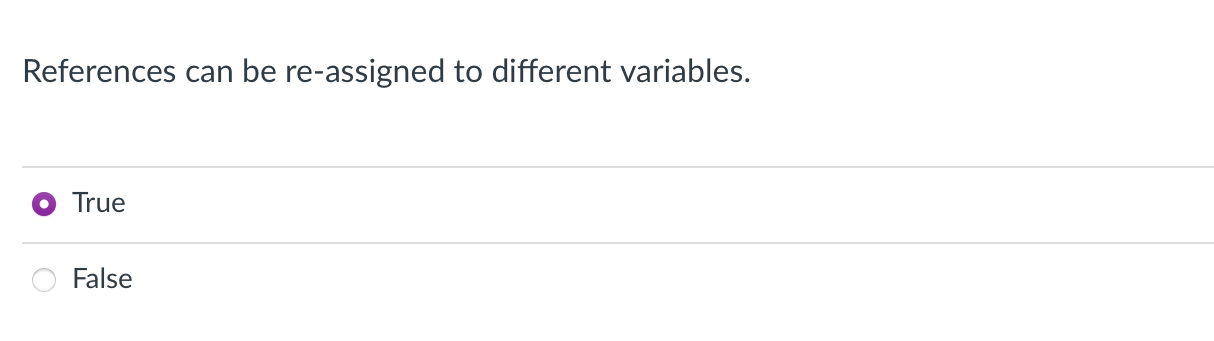Solved References can be re-assigned to different variables. | Chegg.com