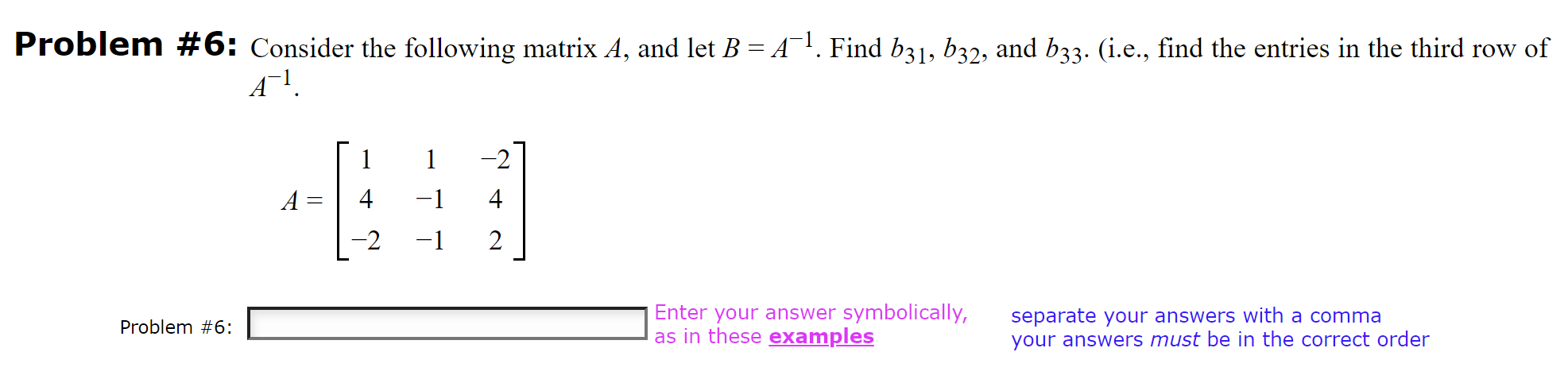 Solved Problem \# 6: Consider the following matrix A, and | Chegg.com
