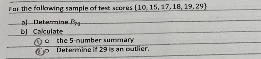 Solved For the following sample of test scores | Chegg.com