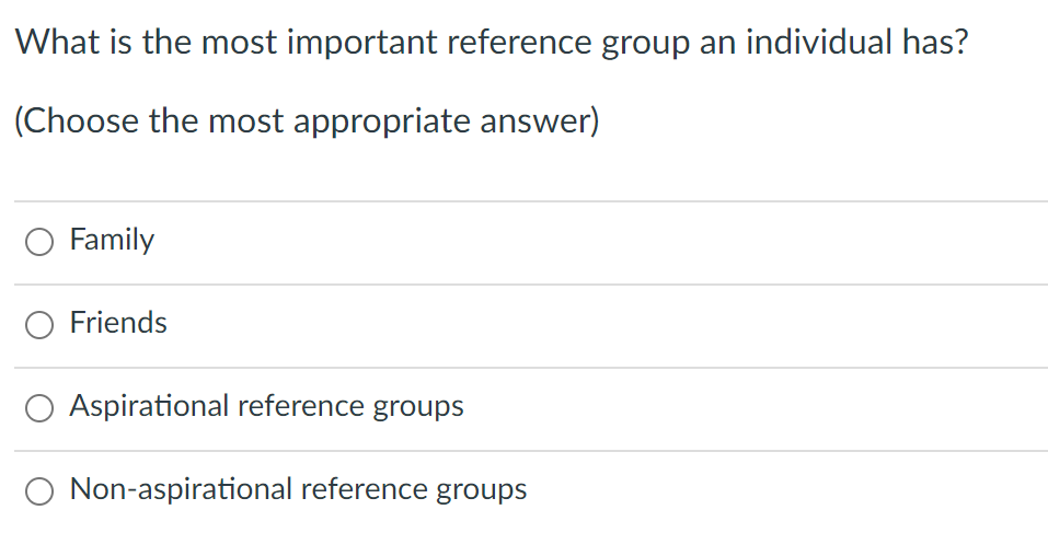 Solved What is the most important reference group an | Chegg.com