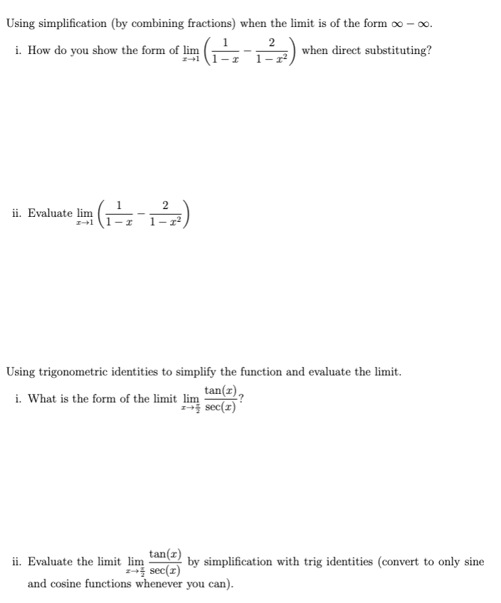 Solved Using simplification (by combining fractions) when | Chegg.com