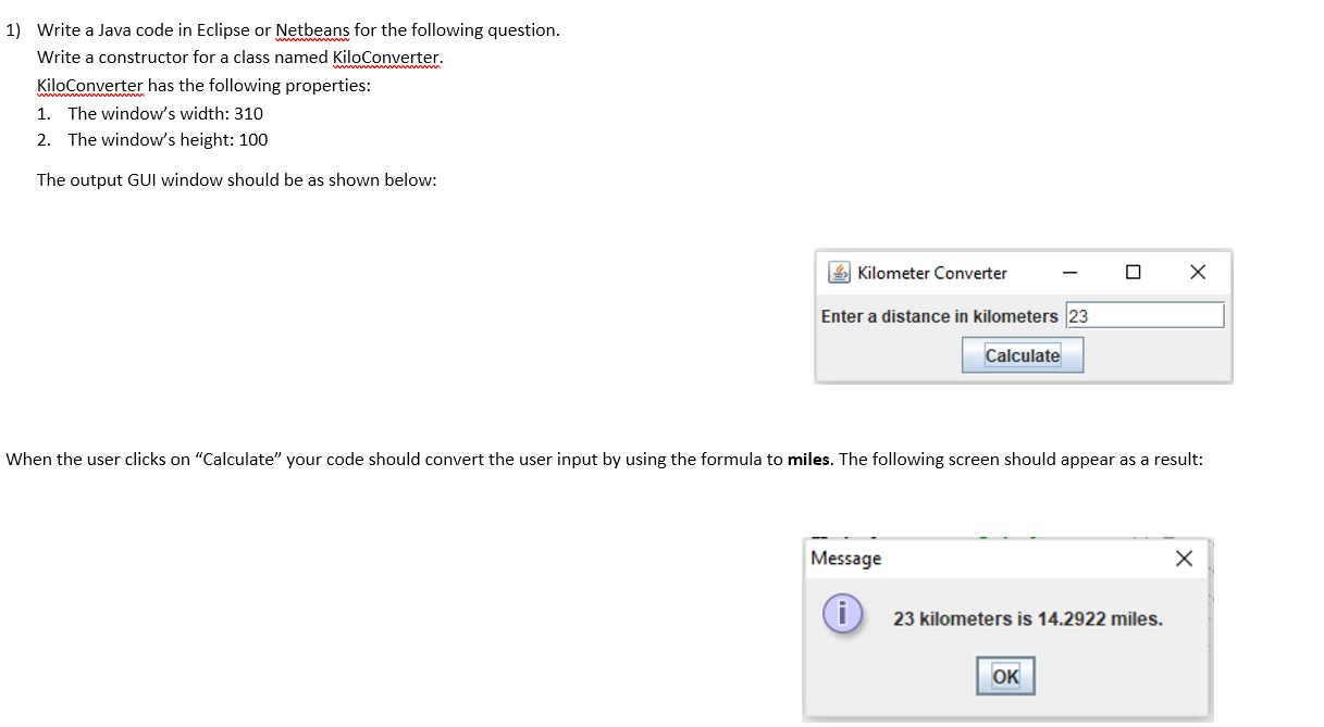 Solved 1) Write a Java code in Eclipse or Netbeans for the | Chegg.com Solved 1) Write a Java code in Eclipse or Netbeans for the | Chegg.com