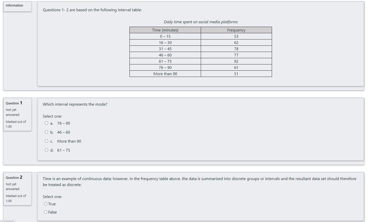 Solved Questions 1−2 are based on the following interval | Chegg.com