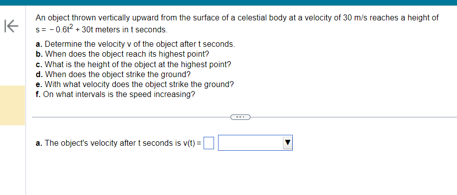 Solved An Object Thrown Vertically Upward From The Surface