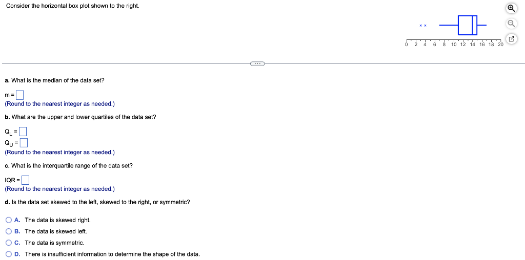 Solved Consider the horizontal box plot shown to the right. | Chegg.com