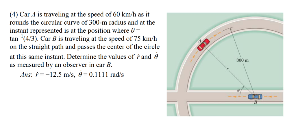 Solved (4) Car A is traveling at the speed of 60 km/h as it | Chegg.com
