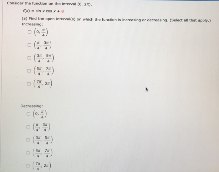Solved Consider The Function On The Interval 0 2n Fx 0226