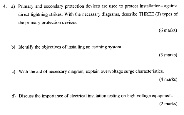 Solved 4. a) Primary and secondary protection devices are | Chegg.com