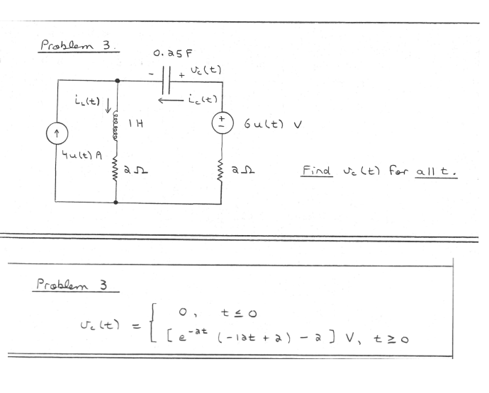 Solved Problem 3.Find vc(t) ﻿for all t.Problem | Chegg.com