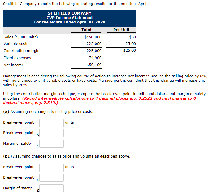 Solved Sheffield Company reports the following operating | Chegg.com