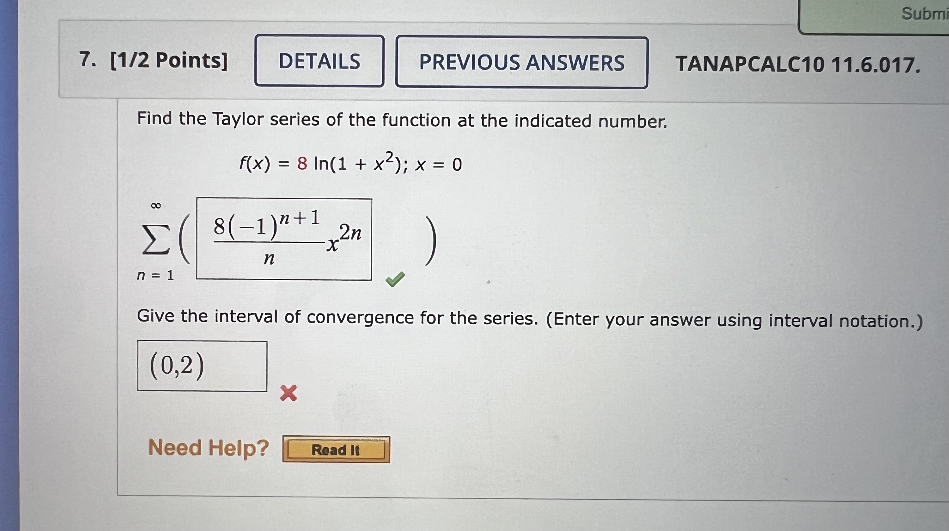 Find the Taylor series of the function at the | Chegg.com