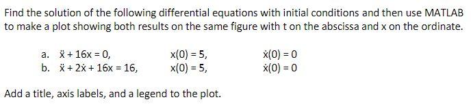 Solved Find the solution of the following differential | Chegg.com