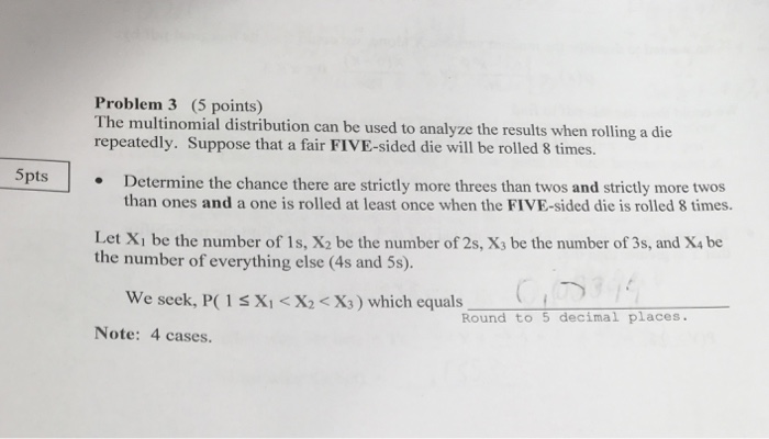 Solved Problem 3 (5 points) The multinomial distribution can | Chegg.com