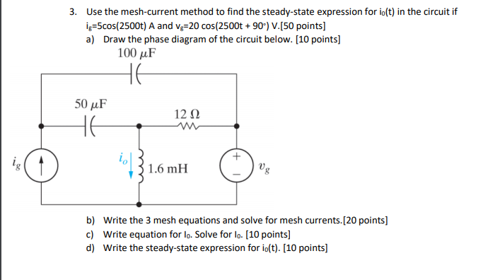 Solved 3. Use the mesh-current method to find the | Chegg.com