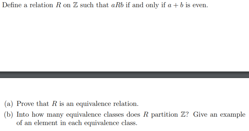 Solved Define a relation R on Z such that aRb if and only if | Chegg.com