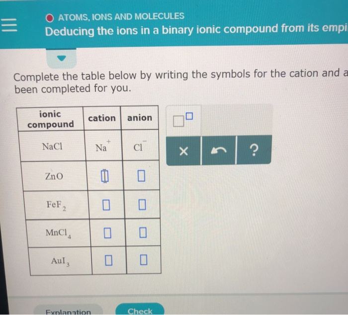Solved O ATOMS, IONS AND MOLECULES -Deducing the ions in a | Chegg.com
