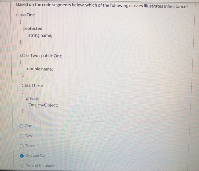 (Solved) : Based Code Segments Following Classes Illustrates ... (Solved) : Based Code Segments Following Classes Illustrates ...