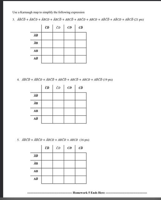 Solved Use a Karnaugh map to simplify the following | Chegg.com