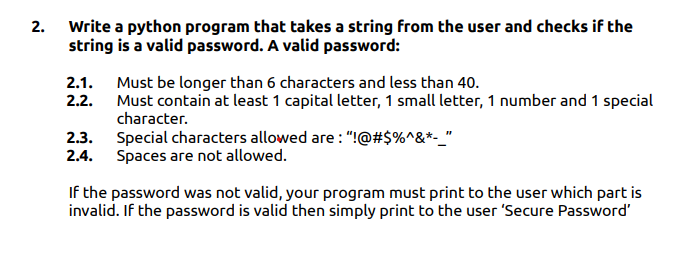 Solved 2. Write a python program that takes a string from | Chegg.com