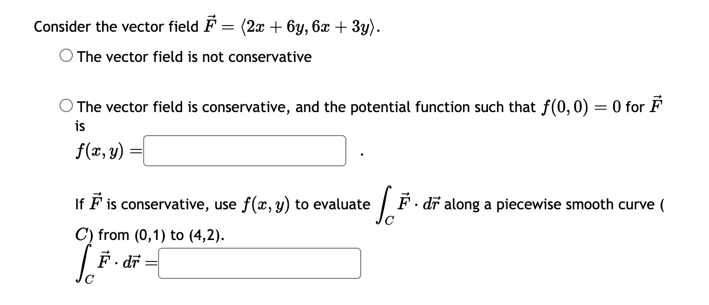 Solved Consider the vector field F= 2x+6y,6x+3y . The vector | Chegg.com