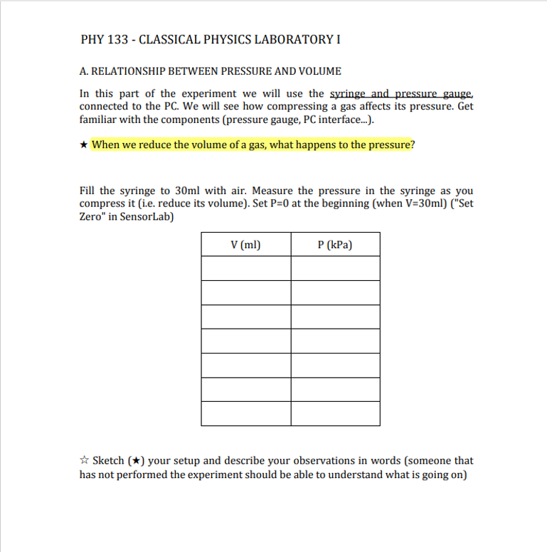 Solved PHY 133 - CLASSICAL PHYSICS LABORATORY I Name: | Chegg.com
