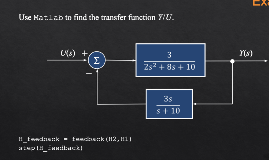 Use Matlab to plot the step response for this | Chegg.com