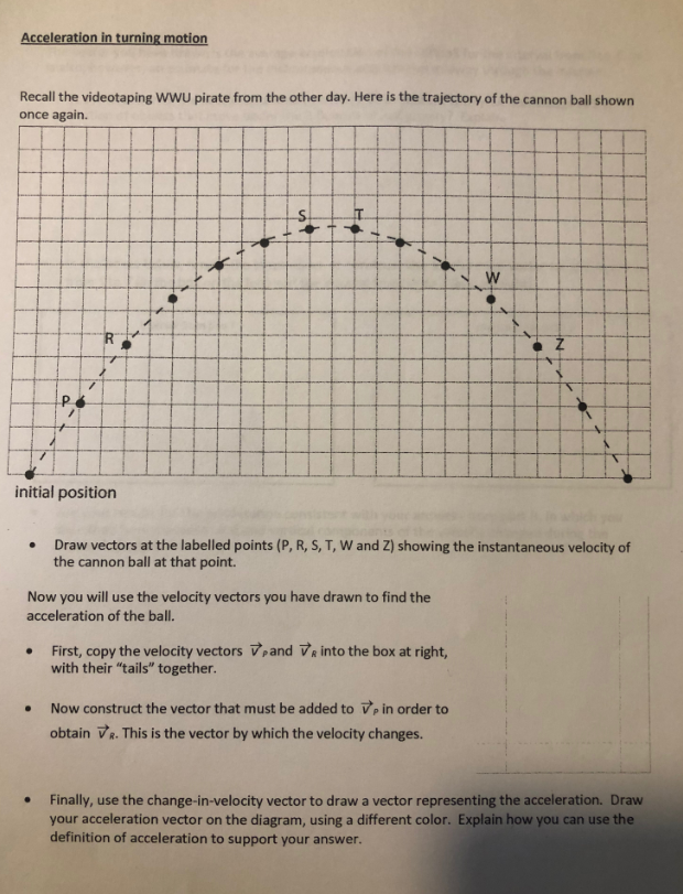Solved Acceleration in turning motion Recall the videotaping | Chegg.com