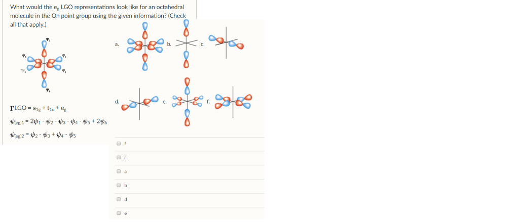 Solved What would the eg LGO representations look like for | Chegg.com