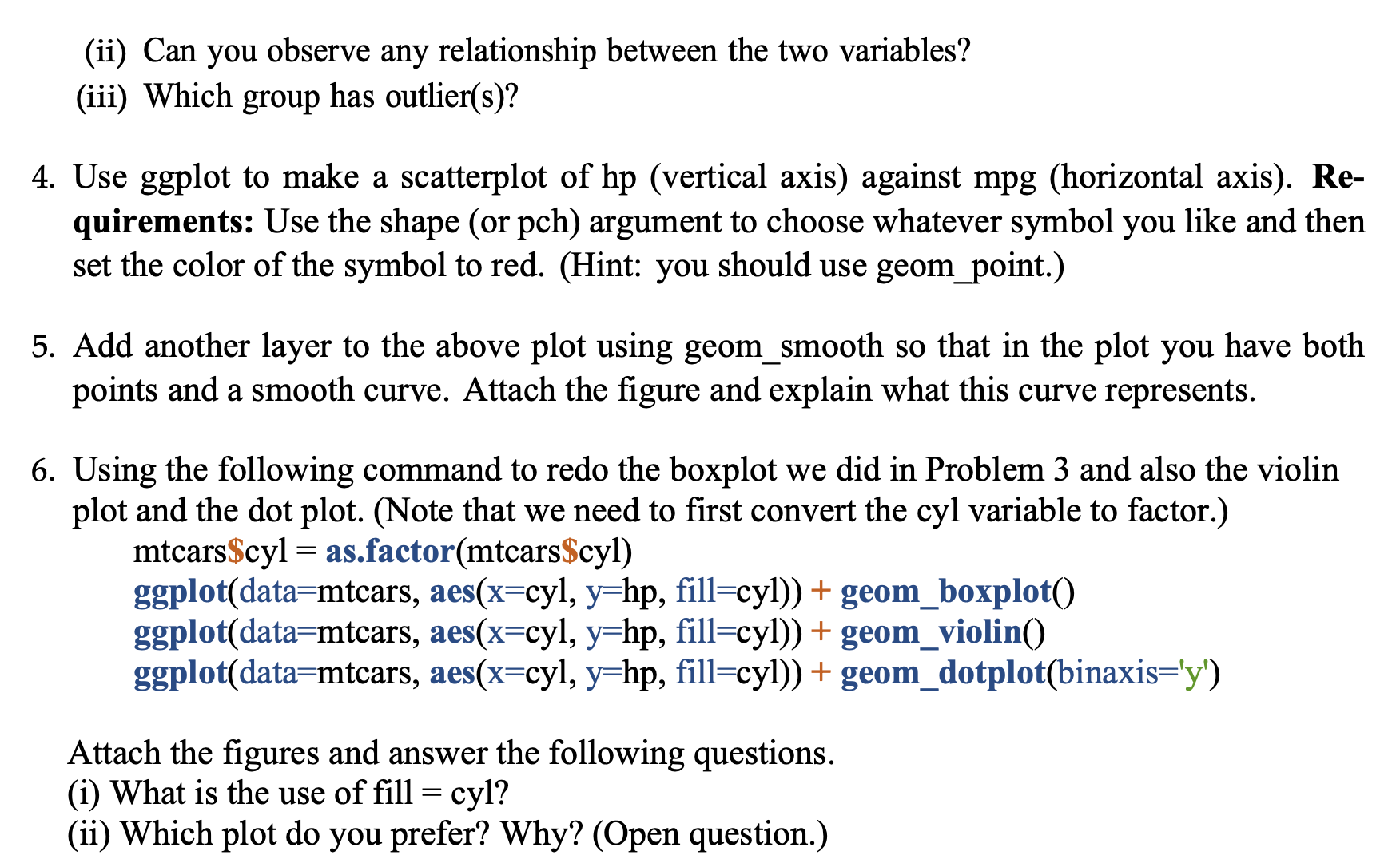 For all the problems below, we need to use an | Chegg.com