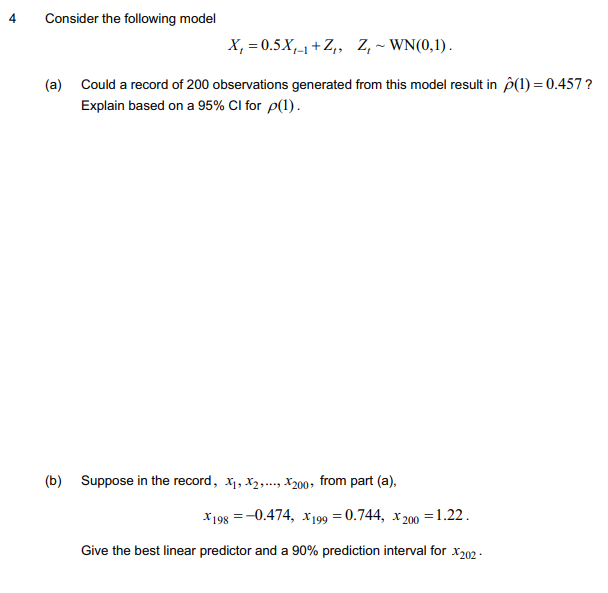 Solved 4 Consider the following model | Chegg.com