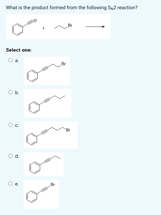 Solved What is the product formed from the following SN2 | Chegg.com