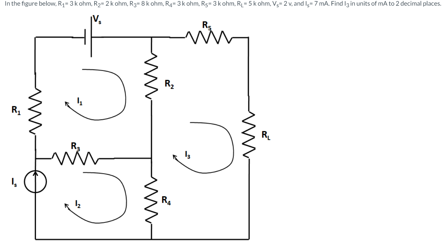Solved In the figure below, R1=3k ﻿ohm, R2=2k ﻿ohm, R3=8k | Chegg.com