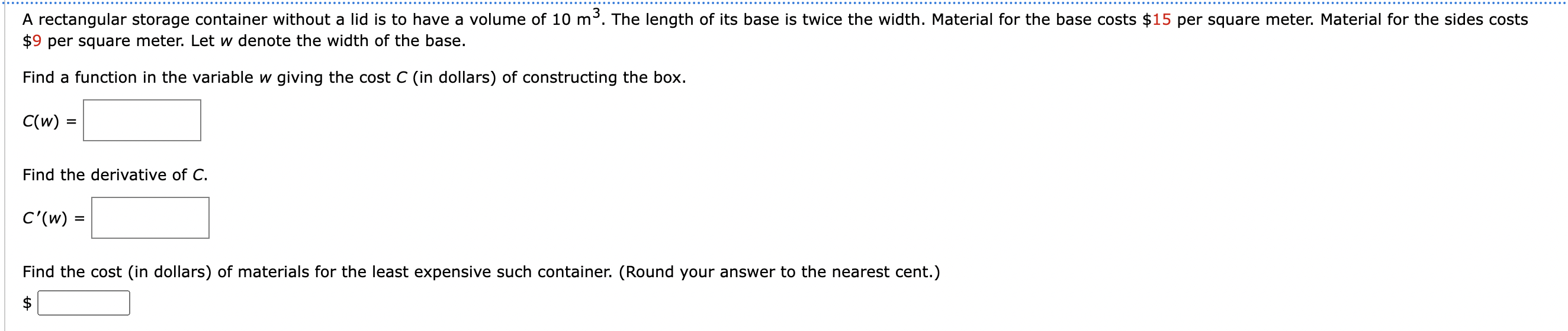 Solved A rectangular storage container without a lid is to | Chegg.com